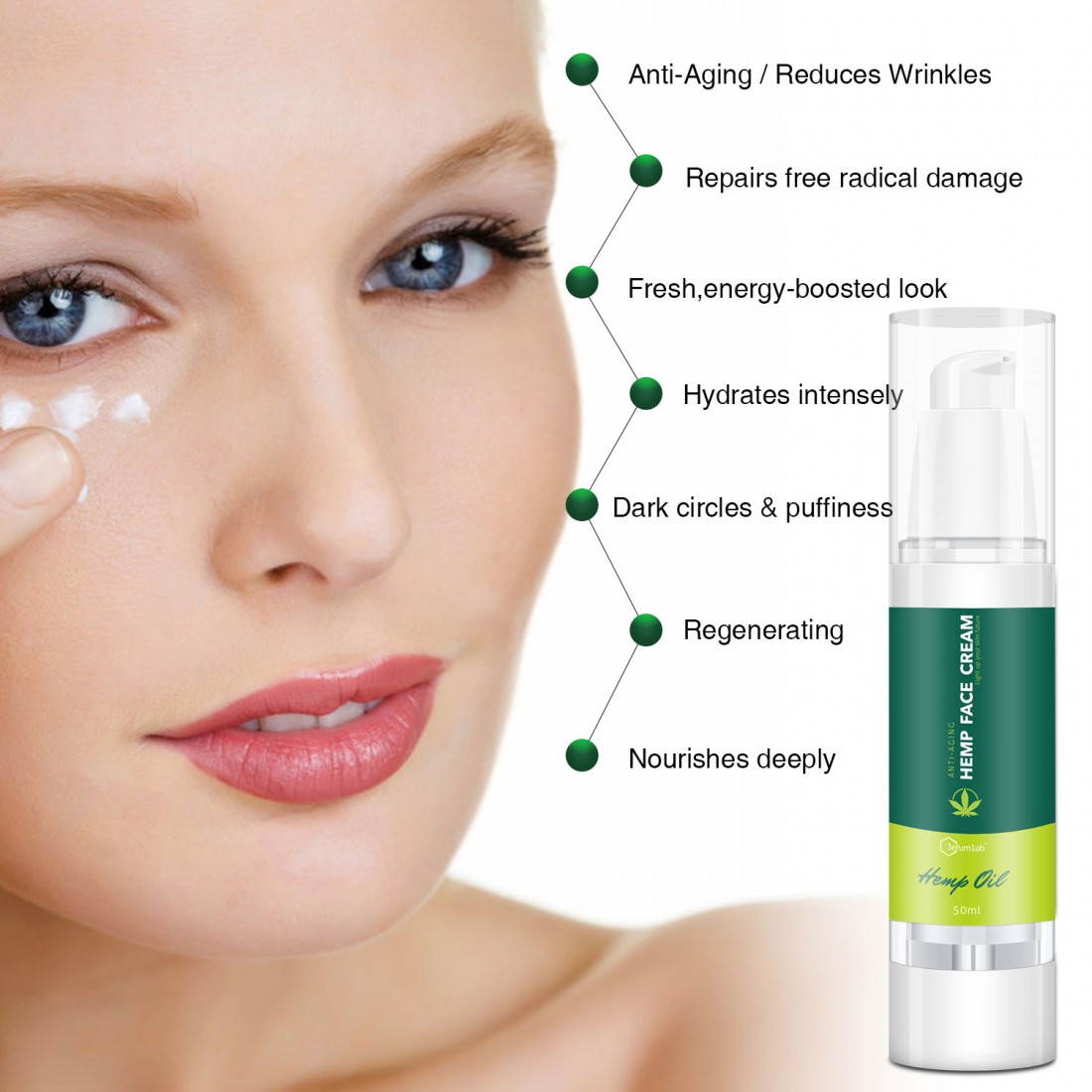 Buy 3erum1ab Hemp Face Cream,100% Vegan & Cruelty Free, Anti-Wrinkle ...