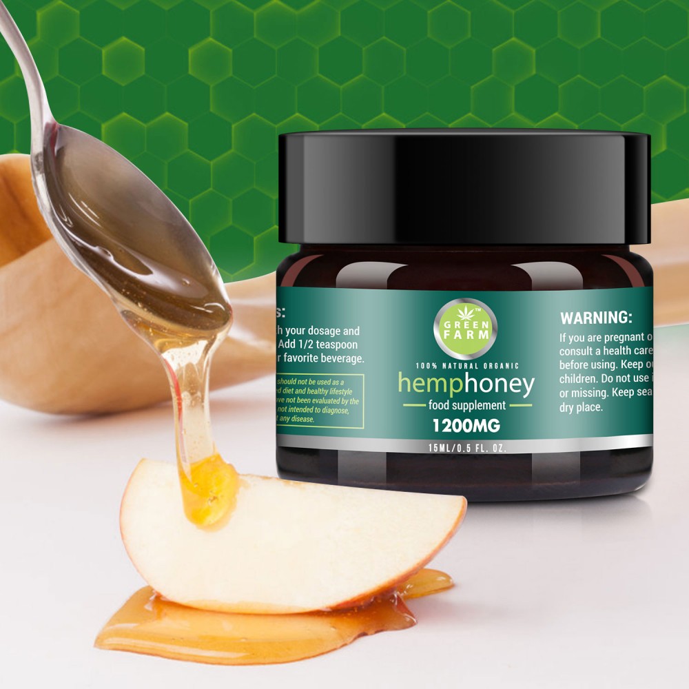Buy Green Farm Raw CBD honey, 1200mg high-strength CBD honey 10% 15ml ...