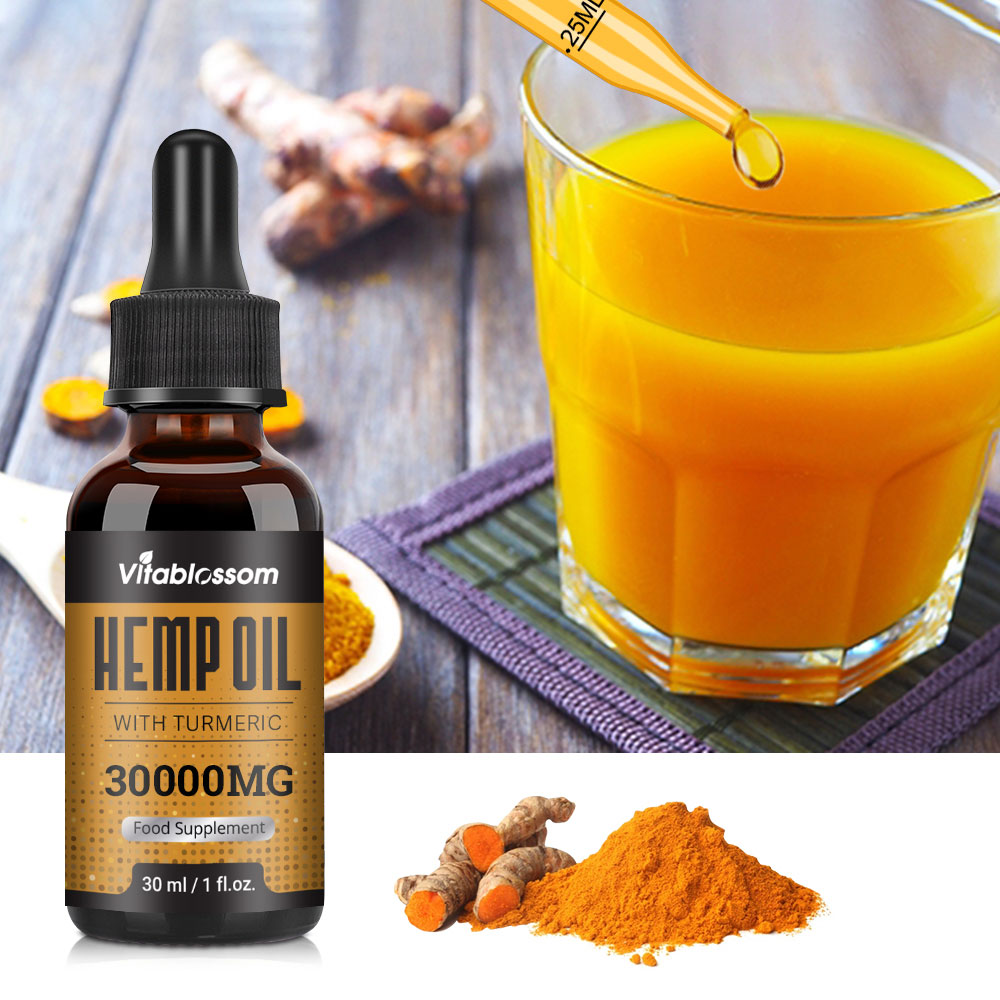 Buy Vitablossom Turmeric CBD Oil, Curcumin Hemp oil High Strength ...